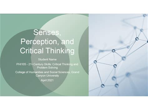 Phi 105 Topic 2 Assignment Perception Presentation Senses Perception