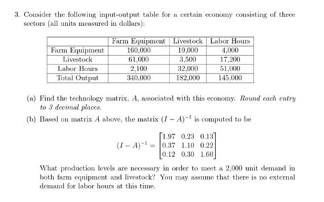 solved 3 consider the following input output table for a