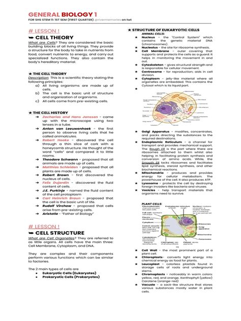 Stem 11 Genbio 1 Notes Pdf Meiosis Mitosis