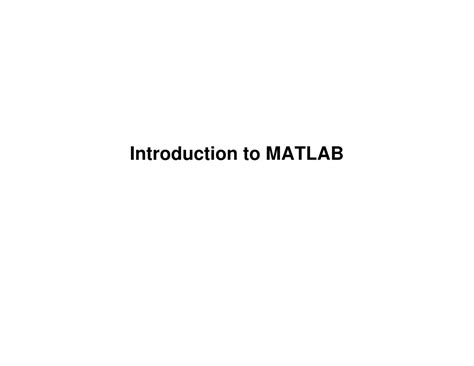 PPT Introduction To MATLAB Numerical Analysis Made Easy PowerPoint Presentation ID