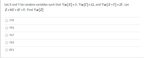 Solved Let X And Y Be Random Variables Such Chegg