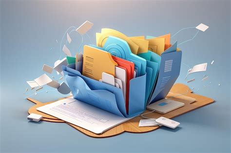 premium photo 3d file transfer of document in folder file transfer