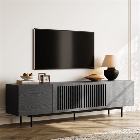 Black Tv Stand Tv Stand Cabinet Black Wooden Frame Rustic Wood Finish