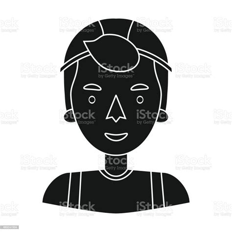 흰색 배경에 고립 된 블랙 스타일에 건설 노동자 아이콘 사람들이 다른 직업의 상징 벡터 일러스트 레이 션 건설업자에 대한 스톡