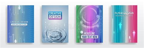 Page Layout Set For Sci Fi Set Of High Tech Covers For Marketing