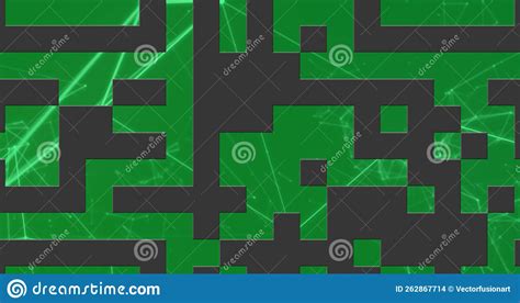 Image Of Qr Code With White Network Of Connections On Green Background