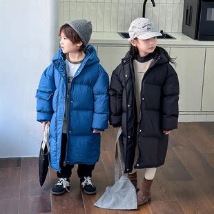 儿童冬装过膝冬季男童中长款保暖外套女童加厚连帽冬装直播 阿里巴巴