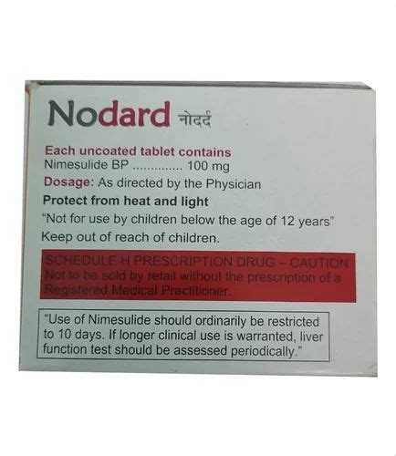 Nodard Tablet 100mg Nimesulide At Rs 53099box Nimulid Md In Mysuru Id 27227184133