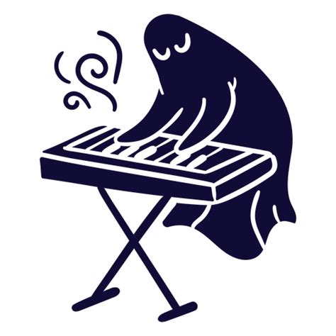 Playful Ghost Playing Keyboard Illustration Png And Svg Design For T Shirts