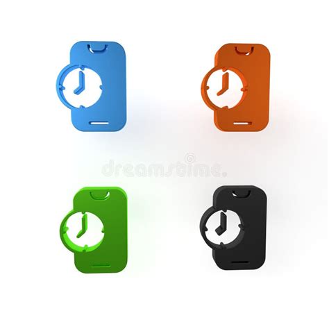 Colorful Alarm Clock App Smartphone Interface Icon Isolated On White
