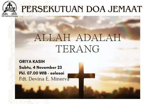 Persekutuan Doa Jemaat 4 November 2023 Gki Gading Serpong