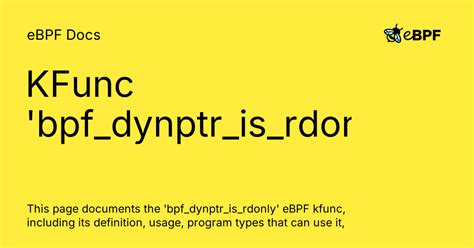 KFunc Bpf Dynptr Is Rdonly EBPF Docs