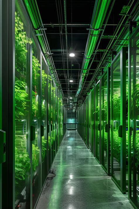 Explore An Eco Friendly Green Data Center With Sustainable Technology Stock Illustration