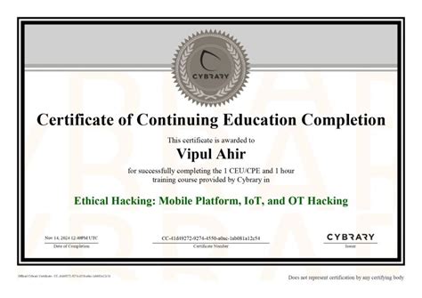 vipul chavda on linkedin proud to achieve ethical hacking certification in mobile iot and ot …