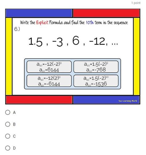 Arithmetic Sequences Explicit And Recursive Formulas 20 Task Cards