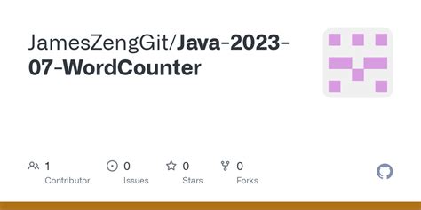 GitHub JamesZengGit Java WordCounter
