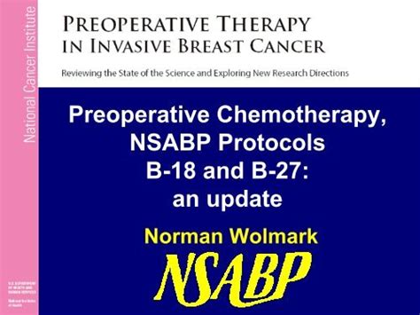 Preoperative Chemotherapy Nsabp Protocols B 18 And B 27 An