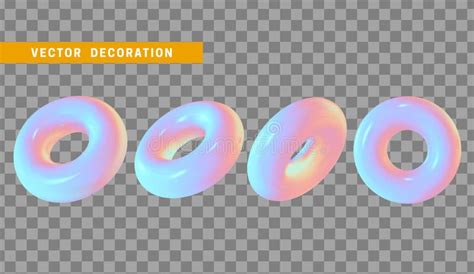 Design Element In Shape Of 3d Torus Bright Neon Color Stock