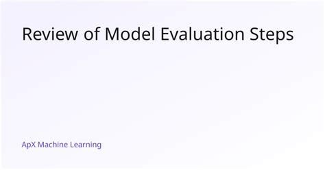 Review Of Model Evaluation Steps