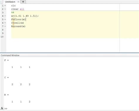 گرد کردن اعداد در متلب با توابع Floor و Ceil و Round مکتب سازه