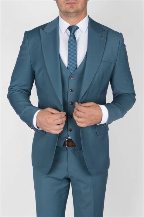 Купить Костюм тройка цвета морской волны в Москве Mens Segment