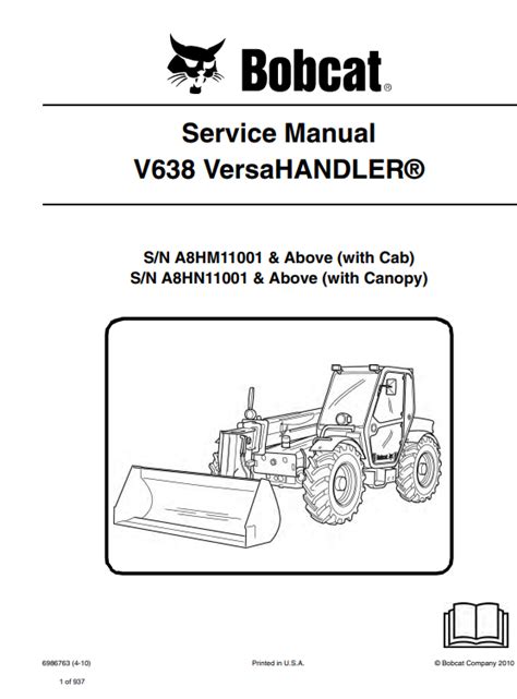 Bobcat V638 VersaHandler Service Repair Manual