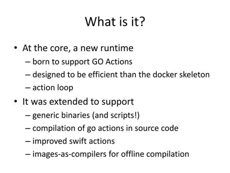 Openwhisk Goswiftbinaries Runtime Ppt