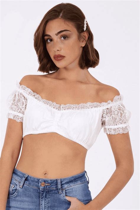 023140 000 Mara Krueger Carmen Style Lace Dirndl Blouse With With