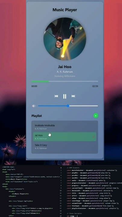 Making Music Player Project Using Html Css Js Coding Javascript
