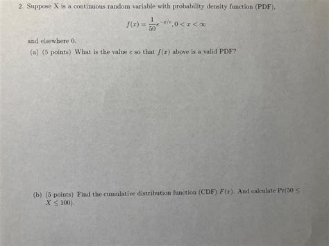 Suppose X Is A Continuous Variable With Probability Chegg Com