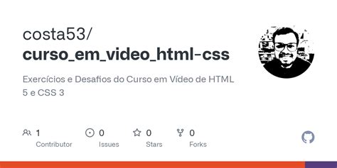 Github Costa Curso Em Video Html Css Exerc Cios E Desafios Do Curso Em V Deo De Html E Css