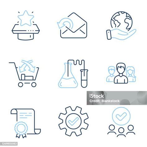 메일 서비스 및 크로스 판매 아이콘 세트를 보냅니다 우승자 연단 팀워크 및 화학 실험실 표지판 벡터 공장 산업 건물에 대한 스톡 벡터 아트 및 기타 이미지 Istock