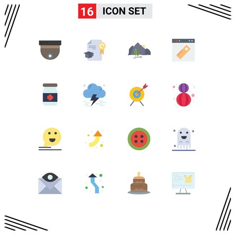 Stock Vector Icon Pack Of 16 Line Signs And Symbols For Website Tool