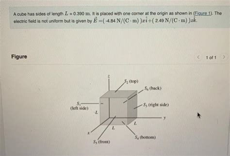 Solved A Cube Has Sides Of Length L 0 390 M It Is Placed