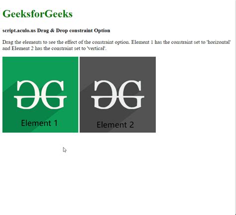 Drag And Drop Constraint Option Geeksforgeeks