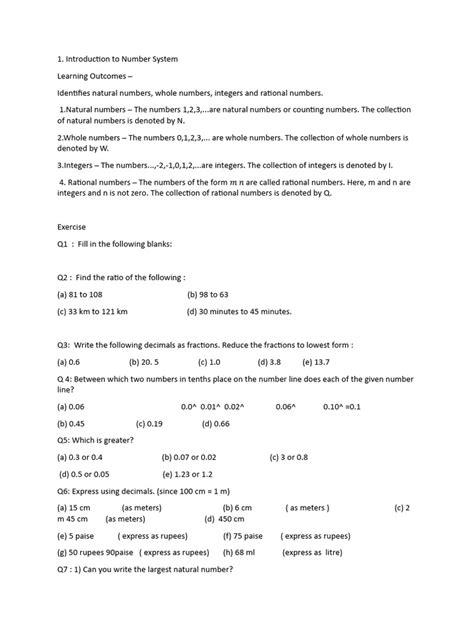Document Pdf Rational Number Integer