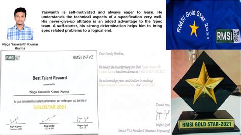 Yaswanth Kumar K On Linkedin Achievement Rmsi 12 Comments