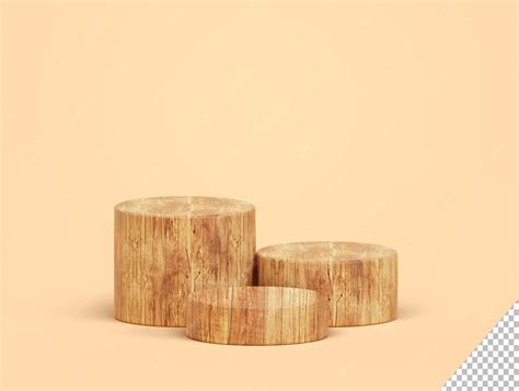나무 연단 제품은 제품 배치 3d 렌더링을 위한 빈 디스플레이 추상 목조 최소 받침대 고급 자연 배경을 서 있습니다 무료 Psd 파일