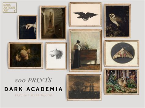 Dark Academia Wall Decor Mega Bundle Of 200 Prints Cottagecore Prints