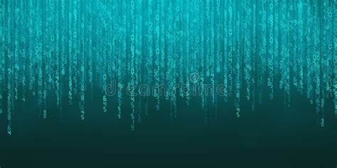 Abstract Falling Digits Digital Data Technology Concept Blue Futuristic Cyberspace Stock