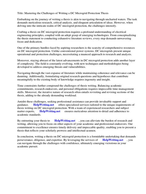 Dc Microgrid Protection Thesis Pdf Electrical Grid Distributed Generation