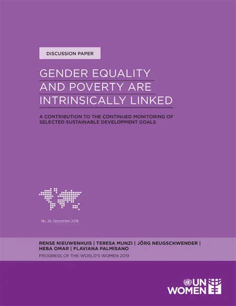 Gender Equality And Poverty Are Intrinsically Linked A Contribution To