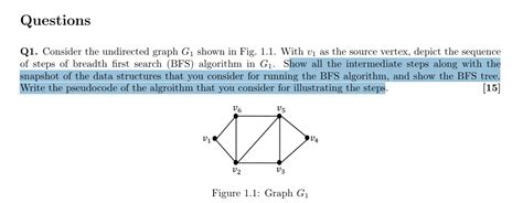QuestionsQ Consider The Undirected Graph G Shown Chegg