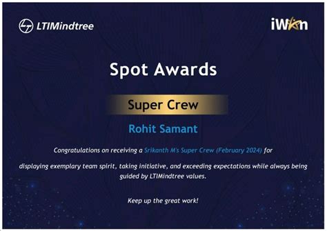 Supercrewaward Lti Ltimindtree Rohit S 17 Comments