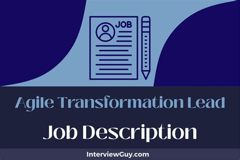 Agile Transformation Lead Job Description [updated For 2025]