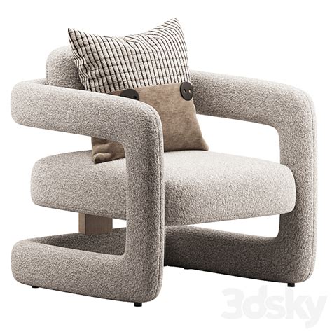 four hands bronte armchair arm chair 3d model