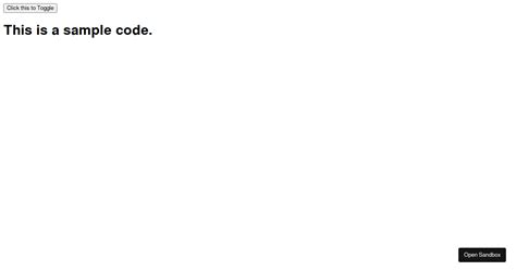 Toggle Mode Codesandbox