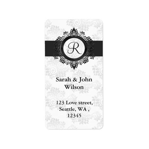 Silver Monogram Return Address Label Zazzle Com