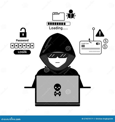Cyber Crime And Hacker Activity Concept With Flat Style Stock Vector Illustration Of Anonymous