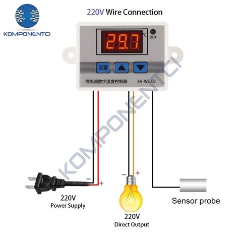 XH-W3002 220V AC Dijital Ayarlı Termostat 1500W | Komponentci